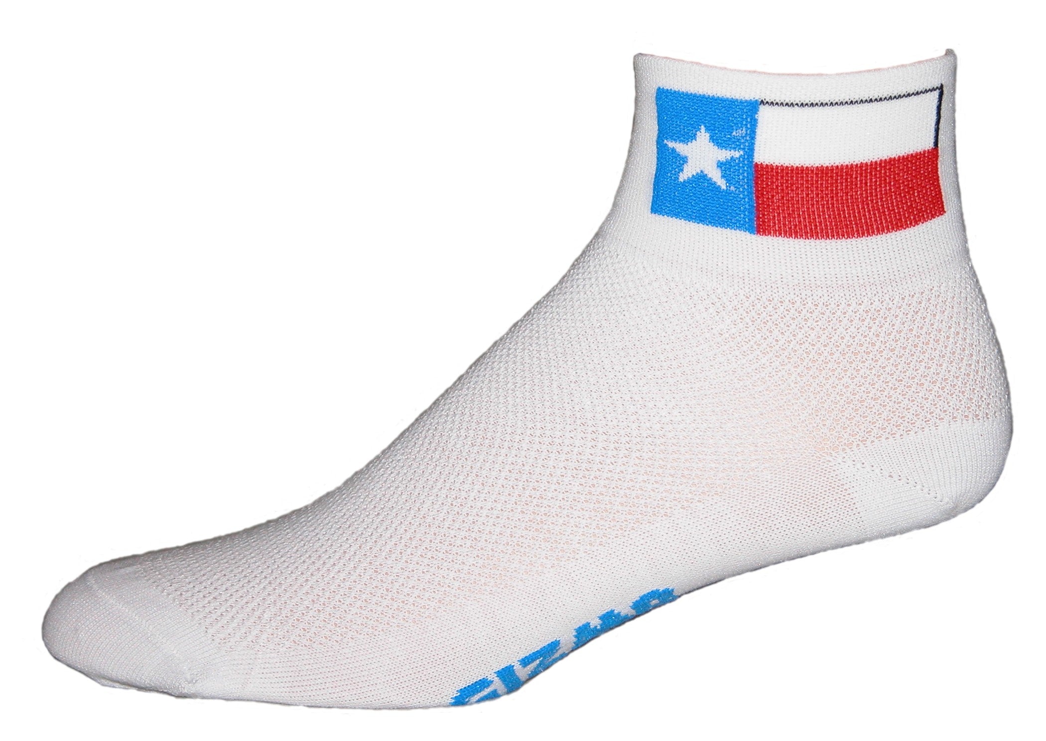 GIZMO Socks - Texas Flag - White - Closeout - Small Only – Gizmo Running