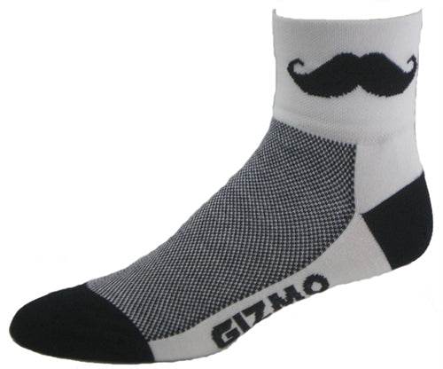 Gizmo Socks - Mustache - White - Small Only – Gizmo Gear (Cycling ...